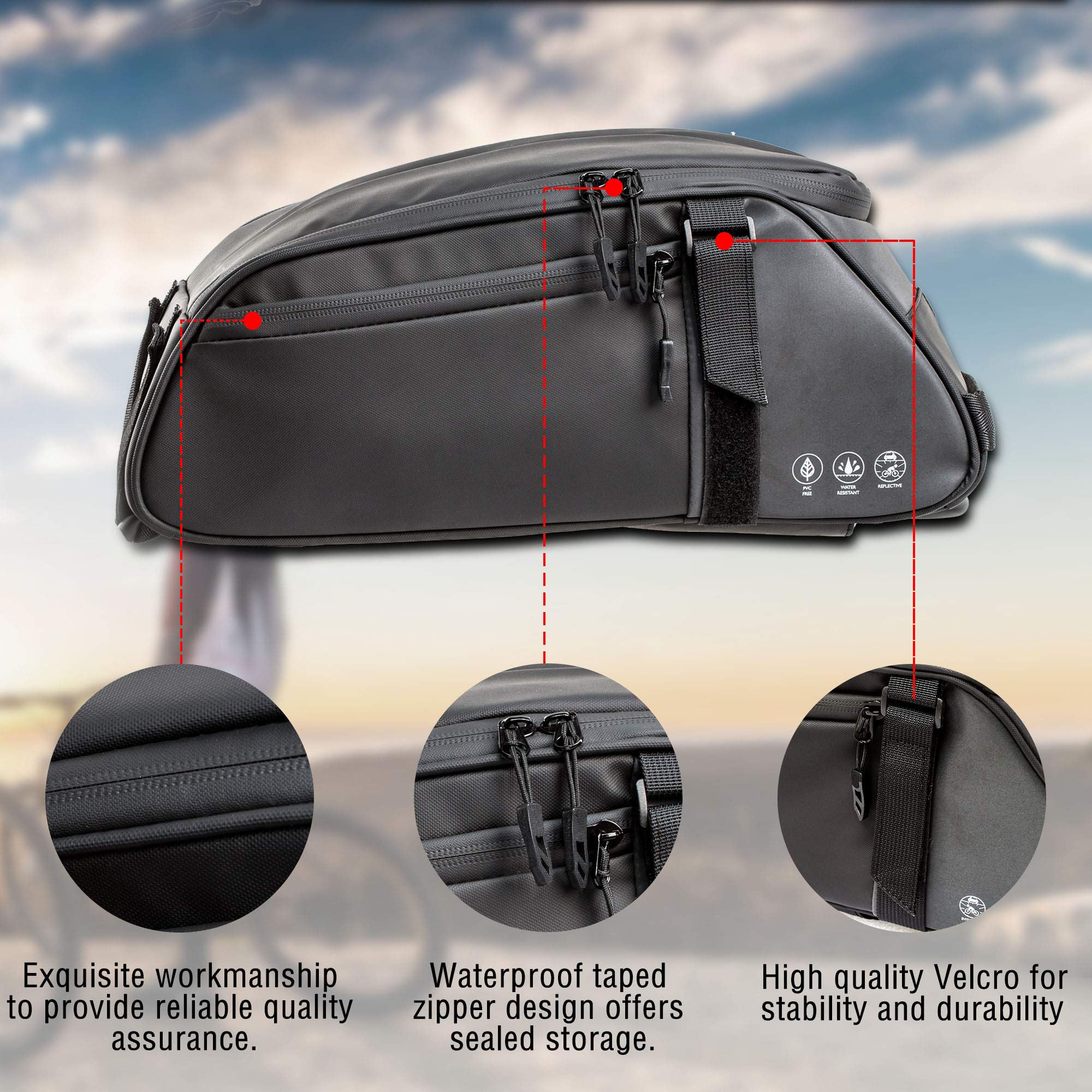 Amazon.co.jp: BAIGIO 自転車トランクバッグ 防水 サイクリングパニア